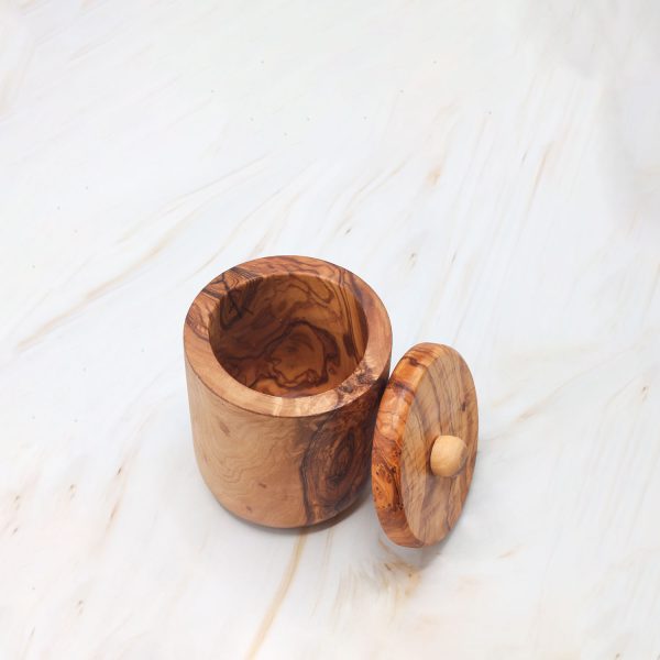 Olive Wood Jar with Lid – Natural Storage & Spice Jar - Handmade Olive ...